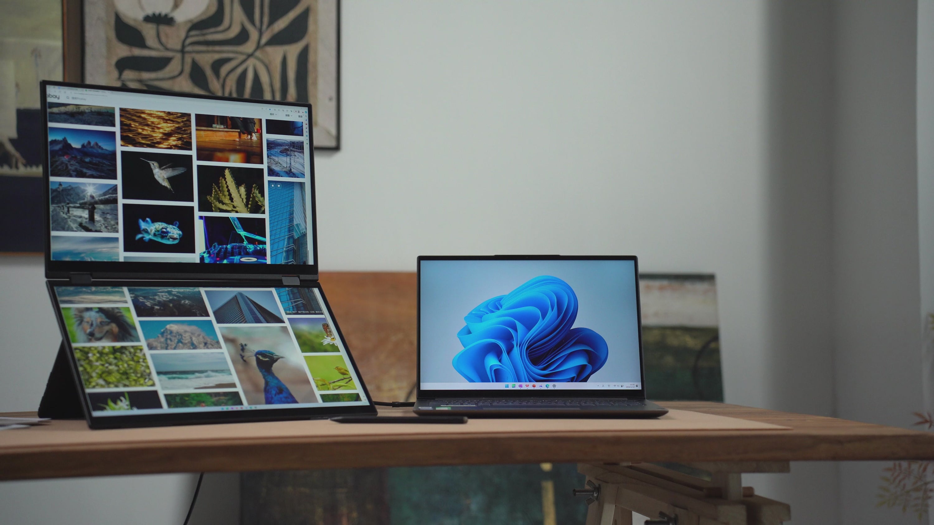 EHOMEWEI Dual Stacked Monitor 【X1 Pro】Drive-free 2K 16” For Laptop Win ...